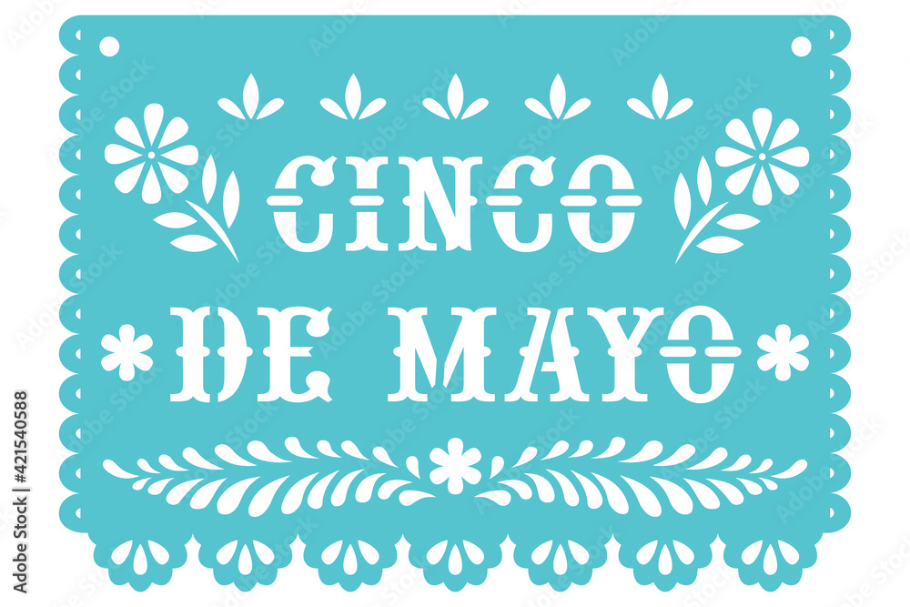 Papel Picado Banner Cinco De Mayo