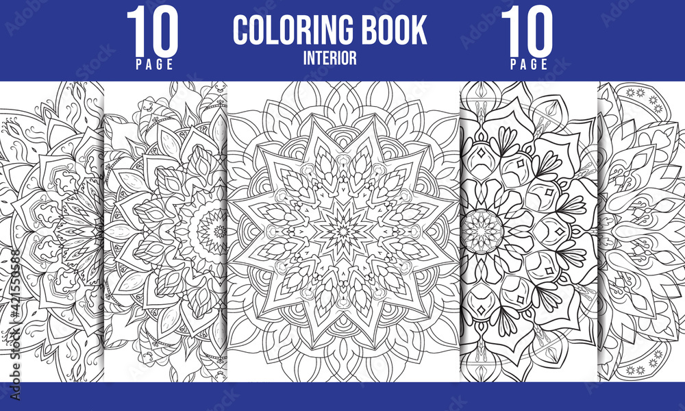 Coloring page .kids coloring page interior. flower coloring book Stock ...