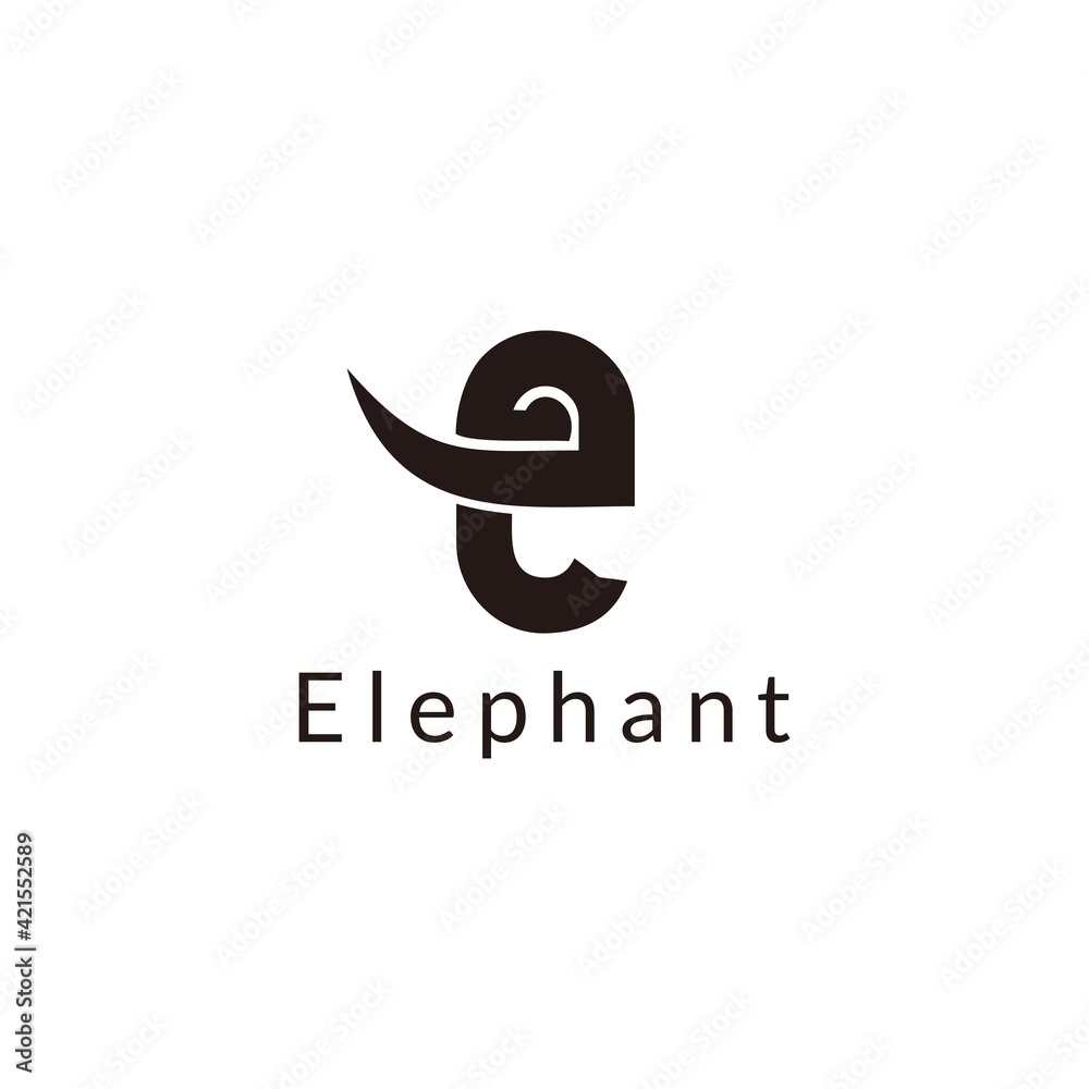 the initials e for the elephant logo 2 Stock Vector | Adobe Stock