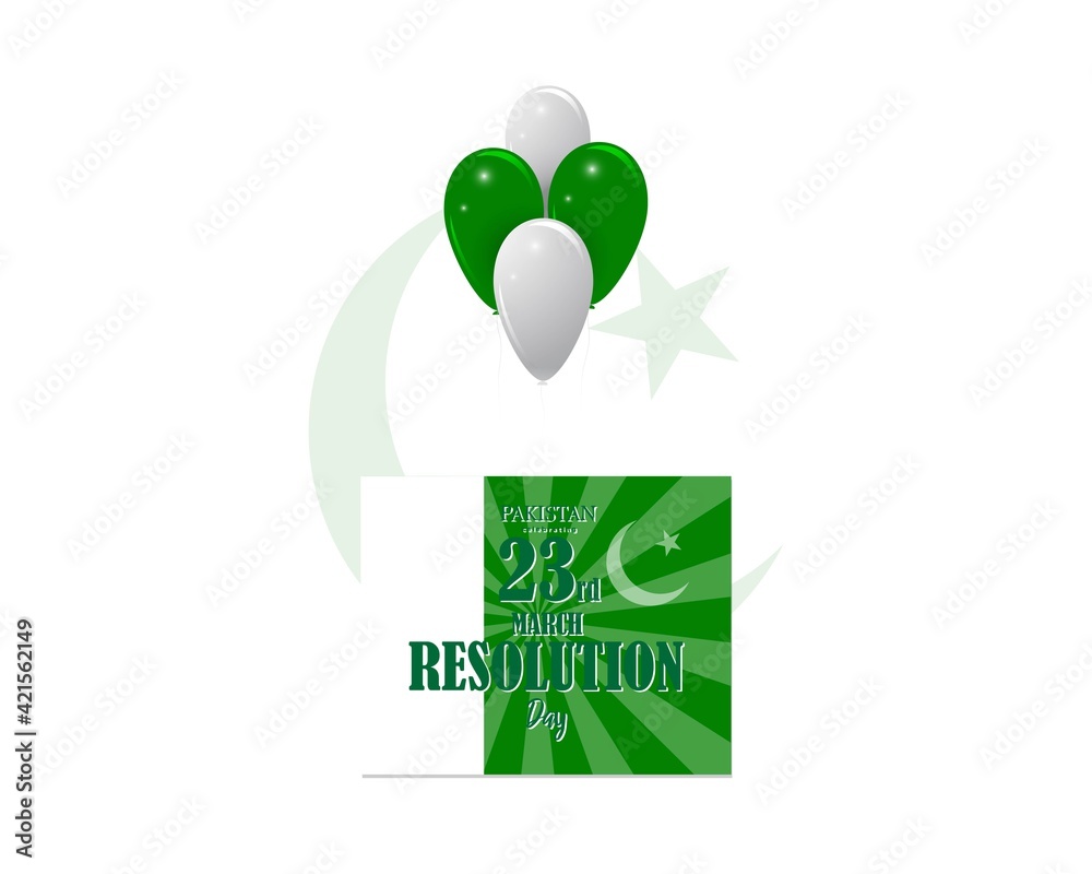 Vector illustration concept of Pakistan National day greeting, 23 March ...