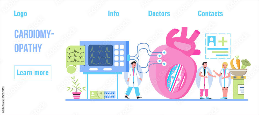 Cardiomyopathy concept vector for medical website, header, blog. Heart ...