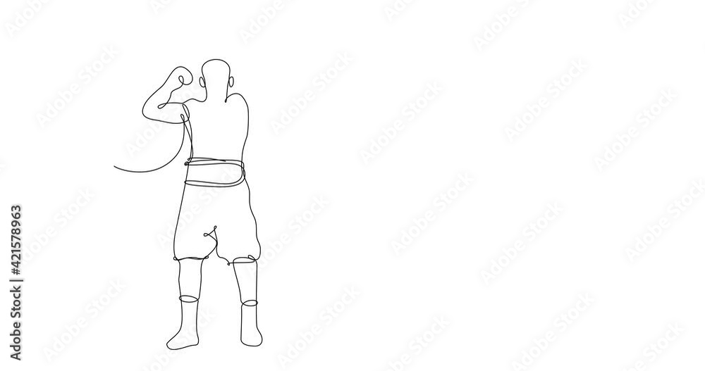 Self drawing animation of continuous line drawing of referee ...