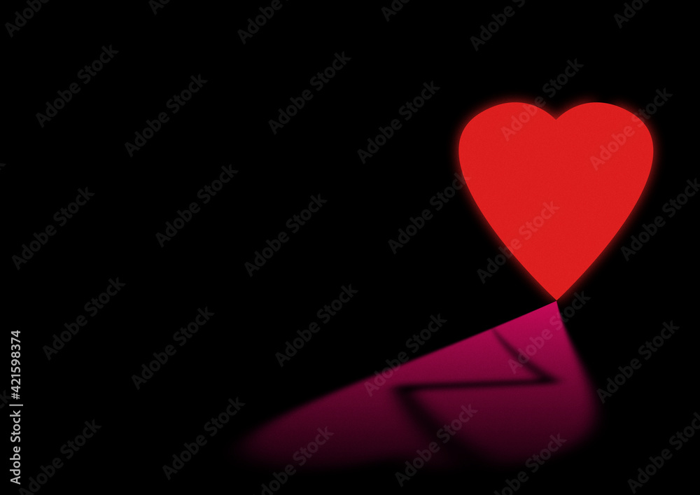 Heart shape with shadow illustrated broken heart with artificial grain ...