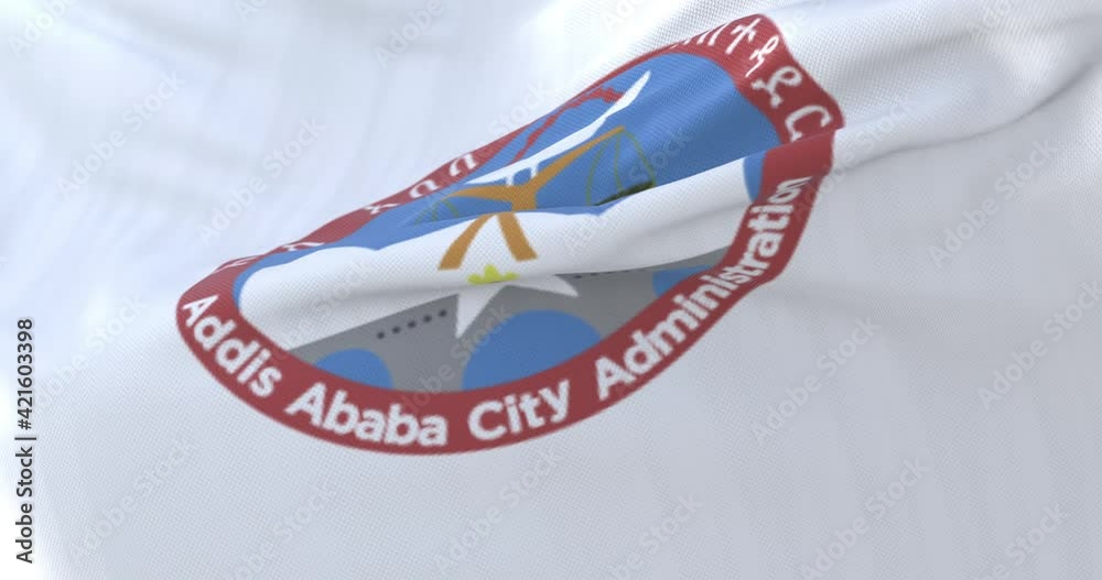 Stockvideo Flag of Addis Ababa, capital city of Ethiopia. Loop | Adobe ...