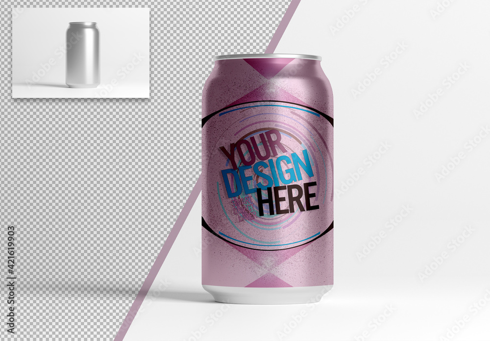 Mock Up of a Metal Can Stock Template | Adobe Stock