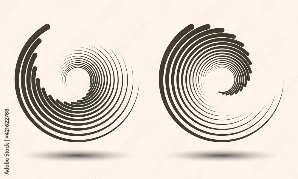 Abstract rotated lines in circle form as background. Design element for ...
