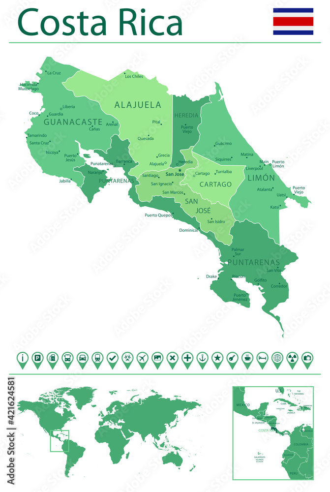 Costa Rica On World Map