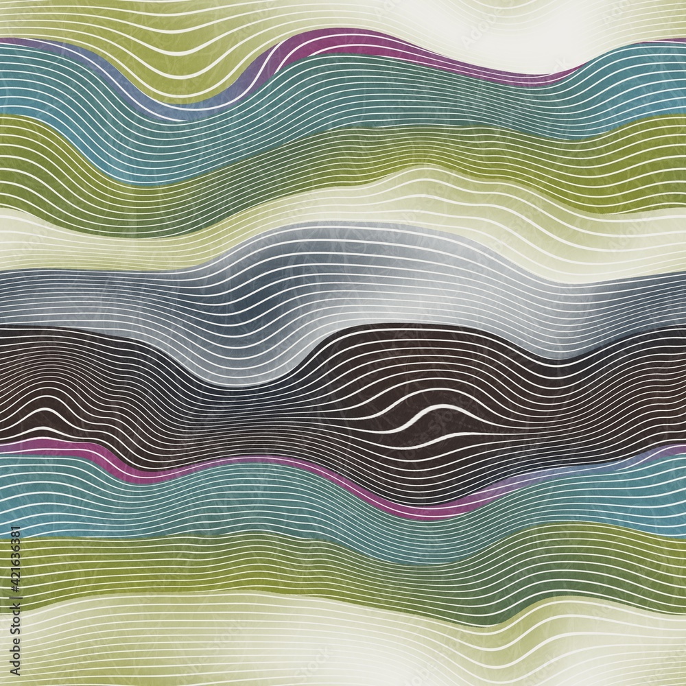 Seamless natural landscape hill pattern for print. Horizontal line ...