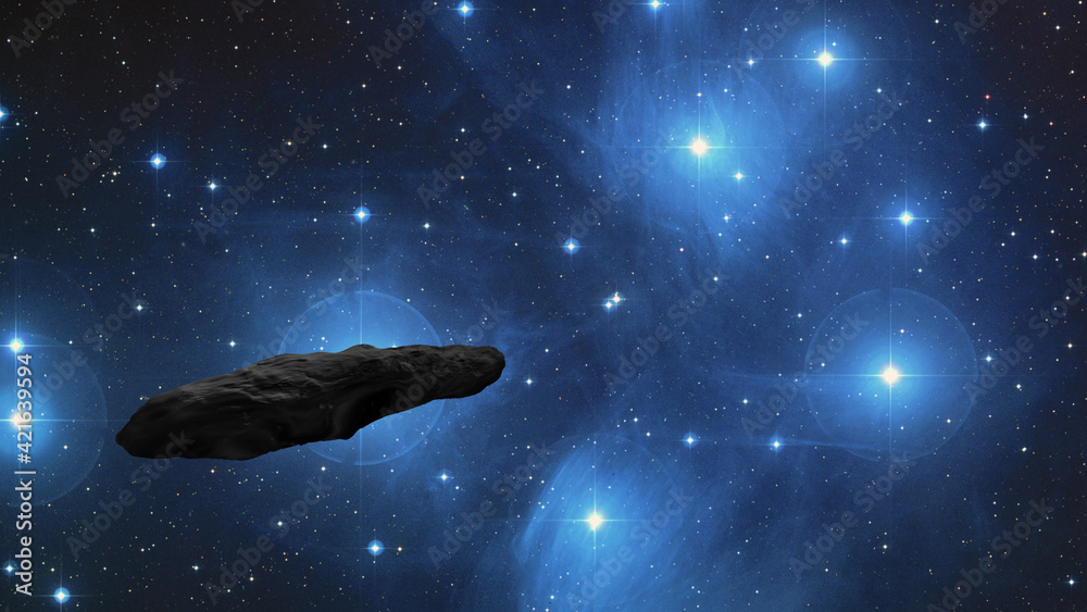 Fotka „Interstellar asteroid Oumuamua arriving from Pleiades star ...