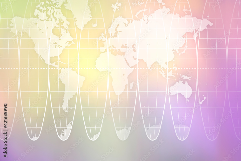 World map and cartographic grid Stock Photo | Adobe Stock