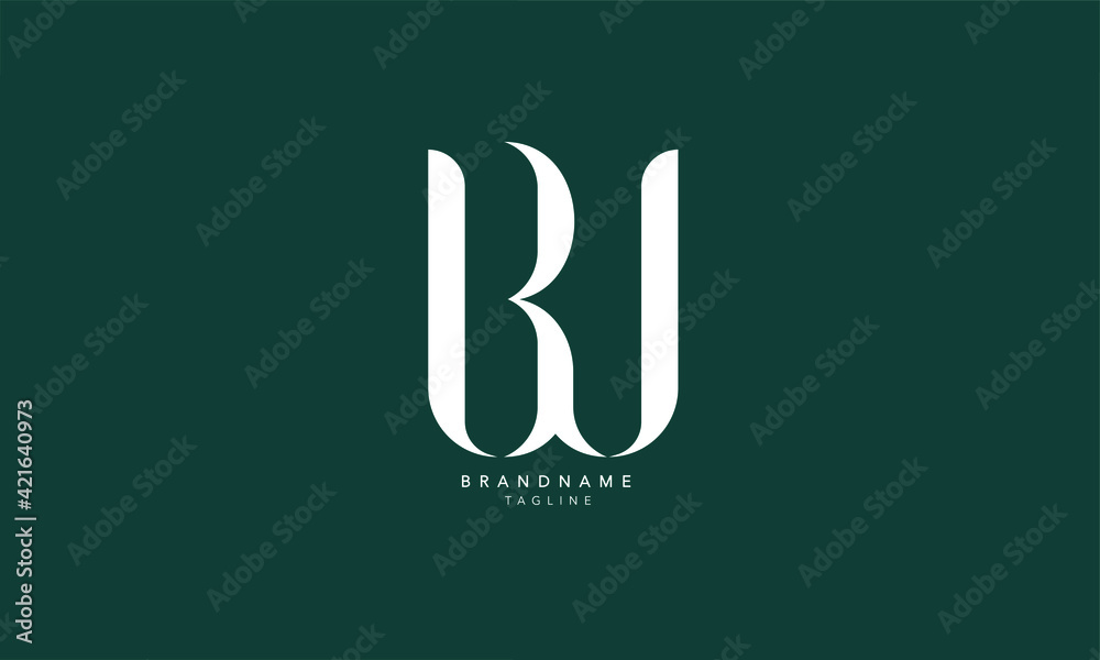 Alphabet letters Initials Monogram logo BW, WB, B and W Stock Vector ...