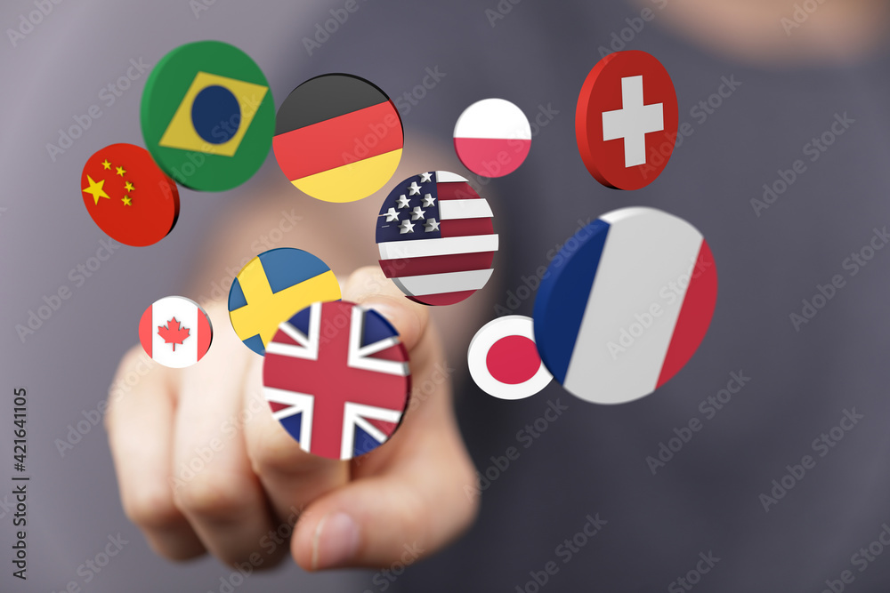 World map with all states and their flags Stock Photo | Adobe Stock