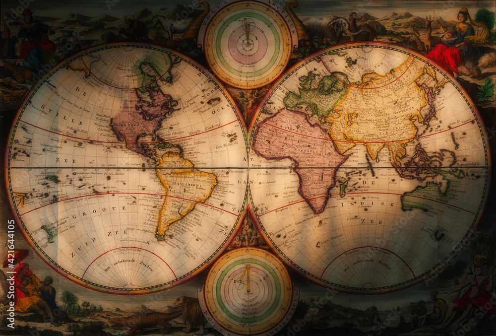 Antique world map Stock Photo | Adobe Stock