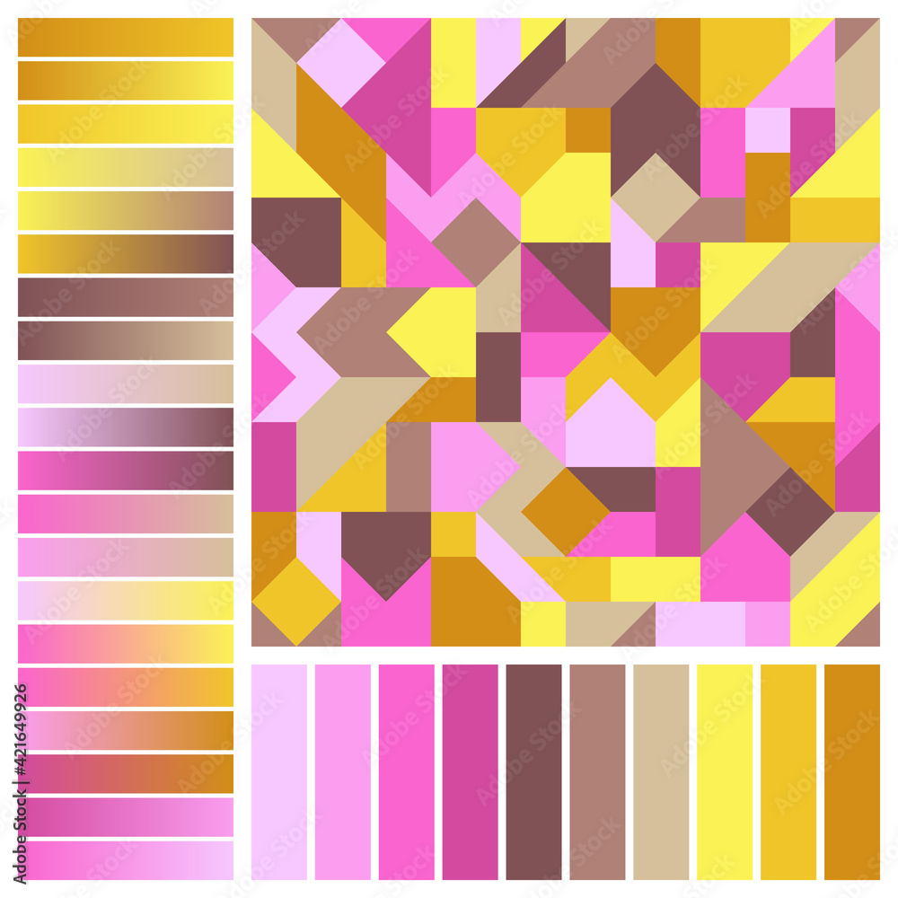 Abstract Geometric Seamless Pattern with Spring Color Swatches and ...