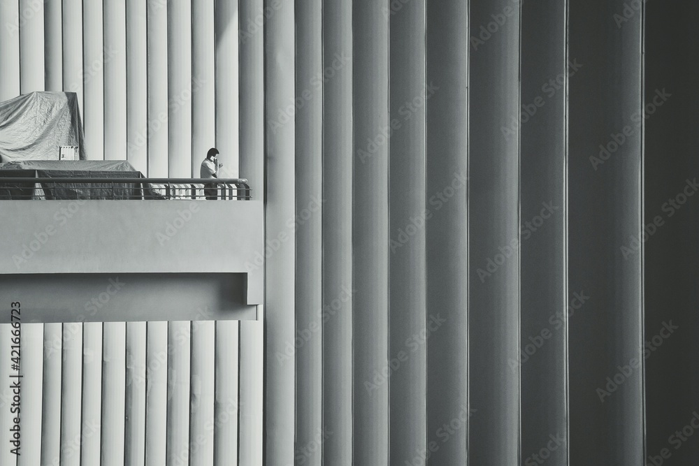 Grey Scale Gradients. Man In Architecture. Stock Photo | Adobe Stock