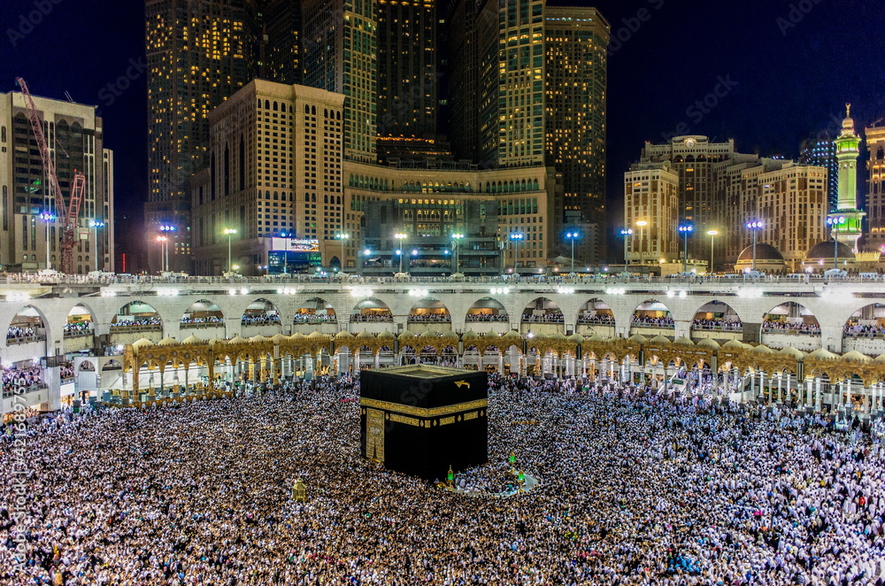 Plakát Kaaba the center of Islam's most important mosque, the Masjid al ...