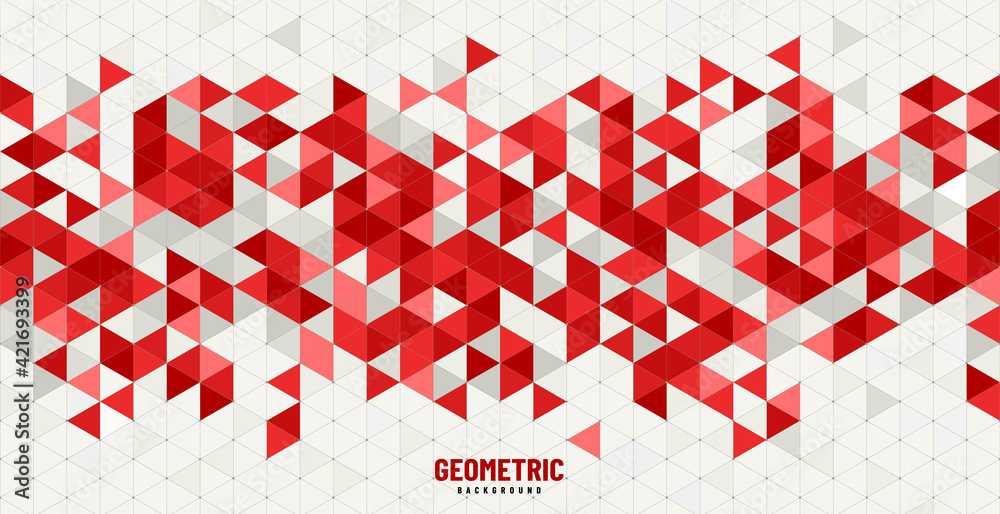 Abstract red and grey color of modern technology square geometric ...