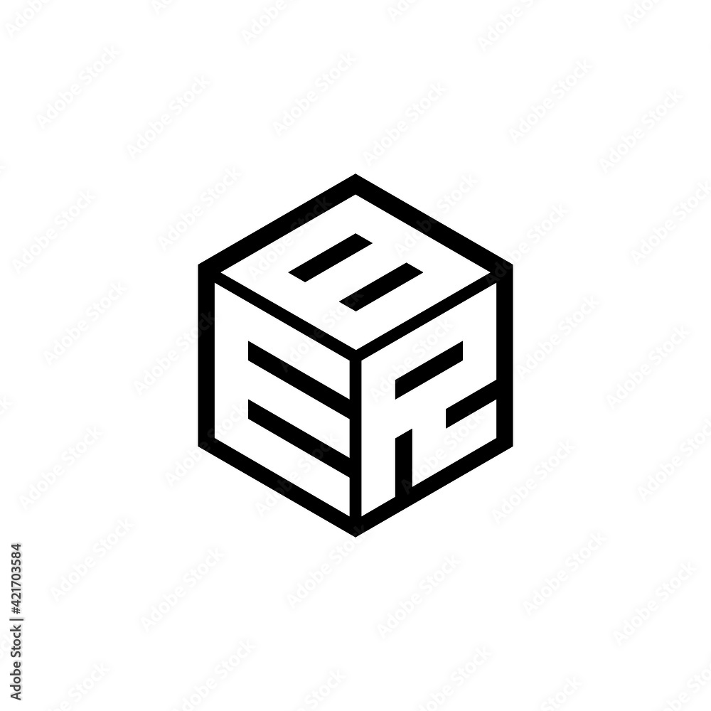 ERB letter logo design with white background in illustrator, cube logo ...