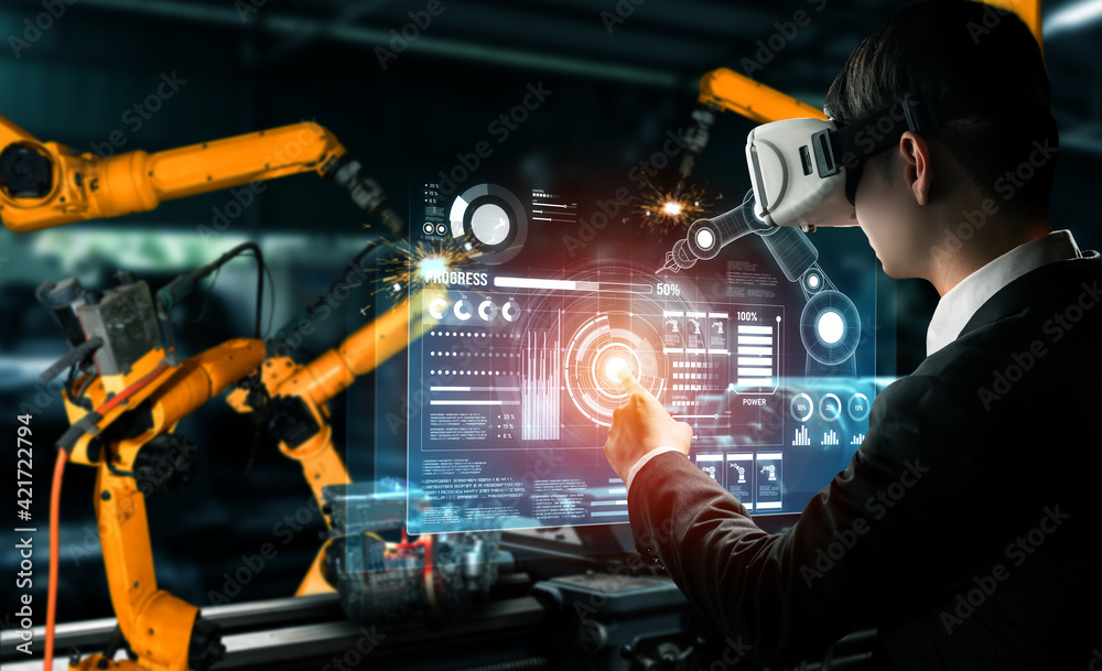 Advanced robot arm system for digital industry and factory robotic ...