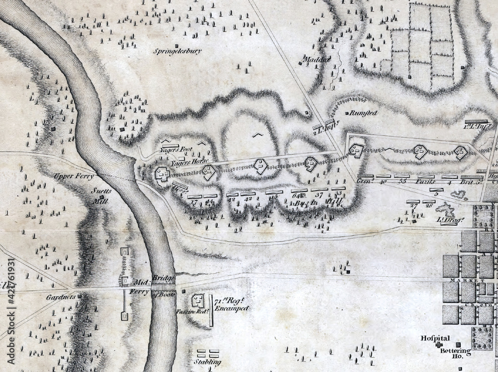 Photo & Art Print Historical map of the American Revolution in 18th century, Wirestock