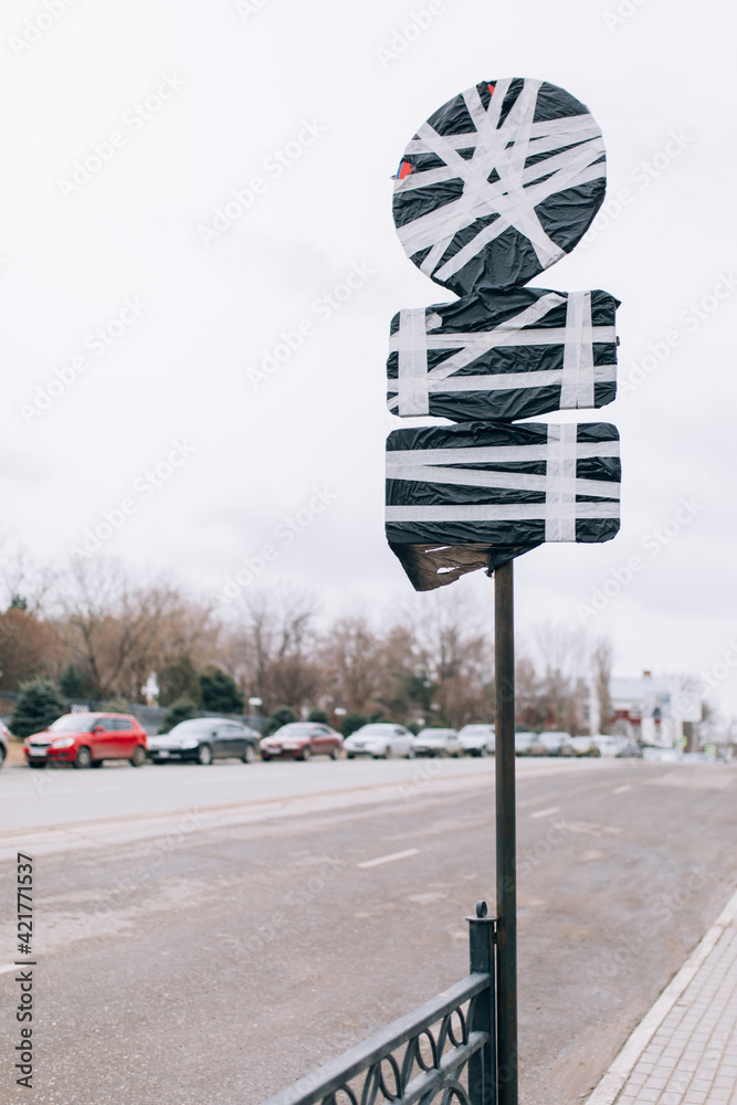 New road signs are being prepared for opening, temporary road signs ...
