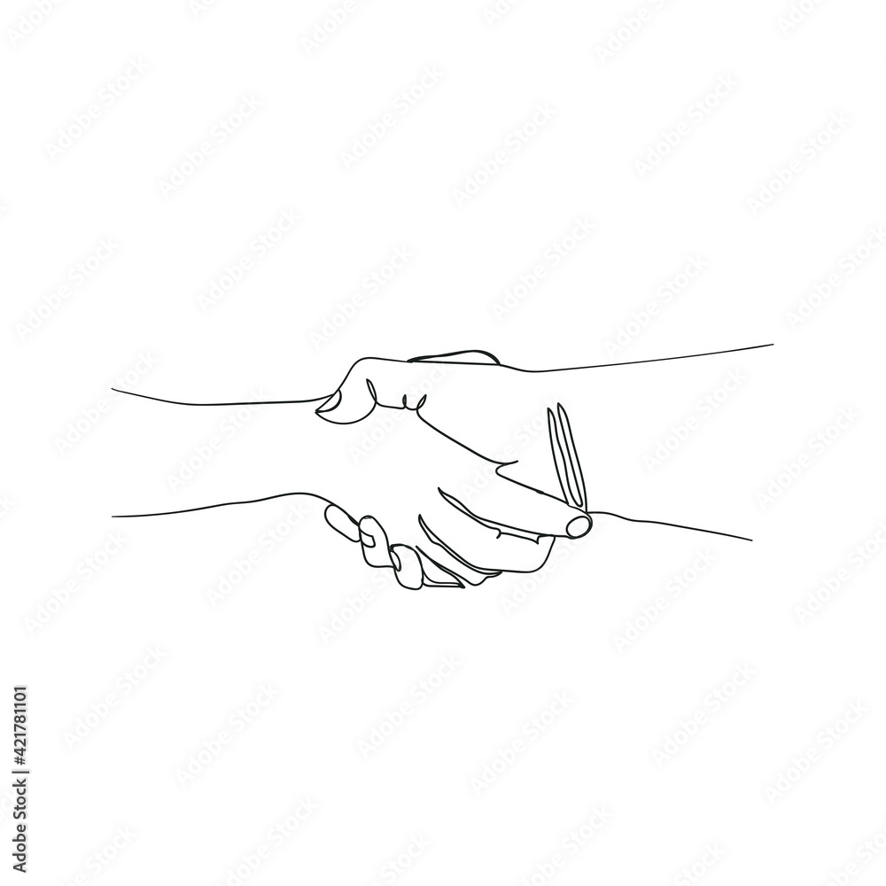 hand drawing doodle handshake illustration icon Stock Vector | Adobe Stock