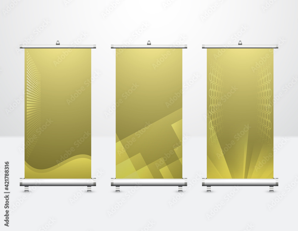 Roll up banner or signage vector design. Also called vertical template ...