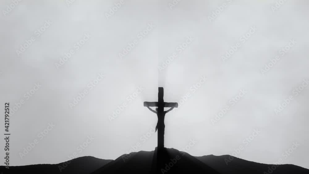 Animation of Calvary hill outside ancient Jerusalem. Concept of the ...