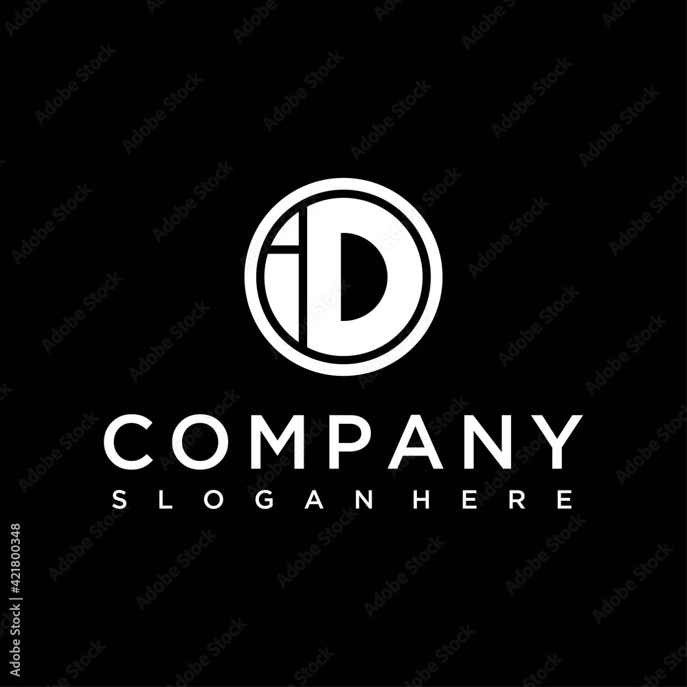 letter id logo design vector image , circle letter id logo Stock Vector ...