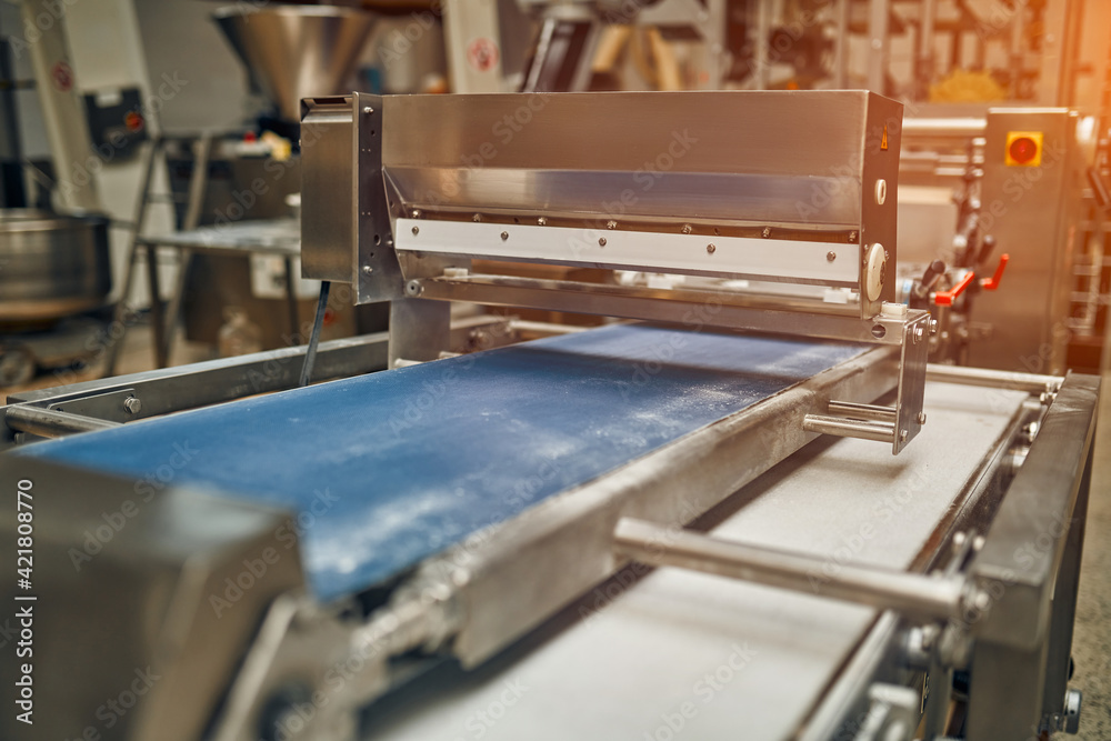 Bread bakery food factory. Modernization of food processing plants, production lines. Industrial ...