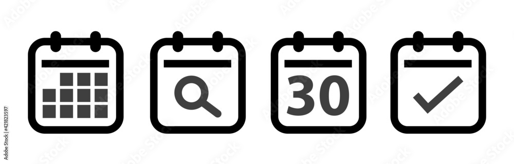 Calendar vector icons. Set of calendar symbols. Vector Symbols of Diary ...
