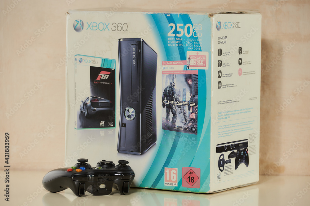 Minsk, Belarus - FEBRUARY 03, 2021: A front and side view of the box of ...