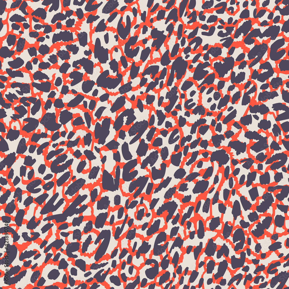 Seamless pattern made of leopard spots skin texture. African animal fur ...
