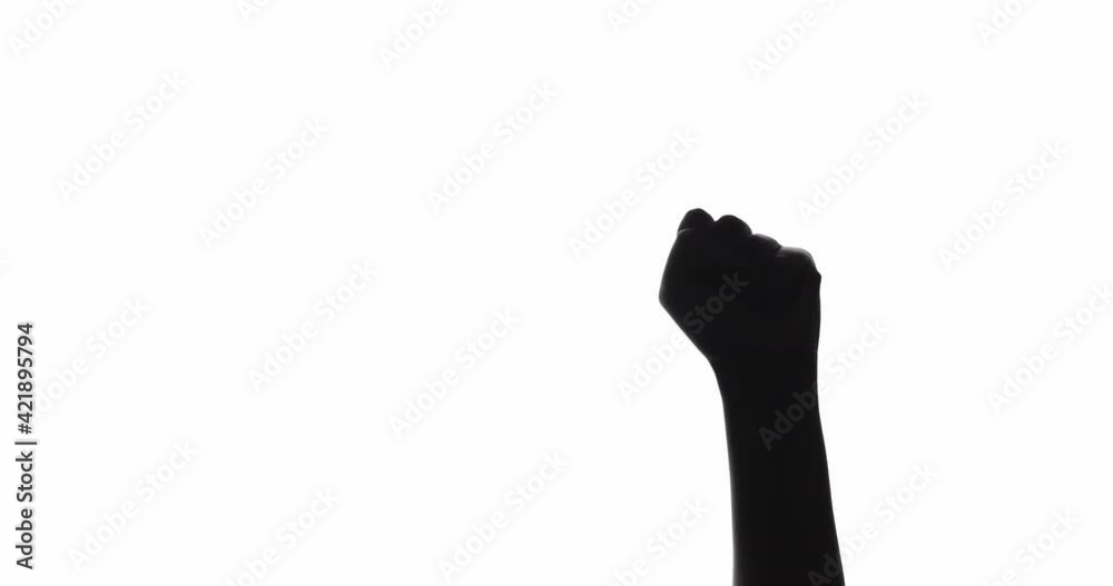 Hand silhouette. Protest gesture. Strength resistance. Solidarity ...