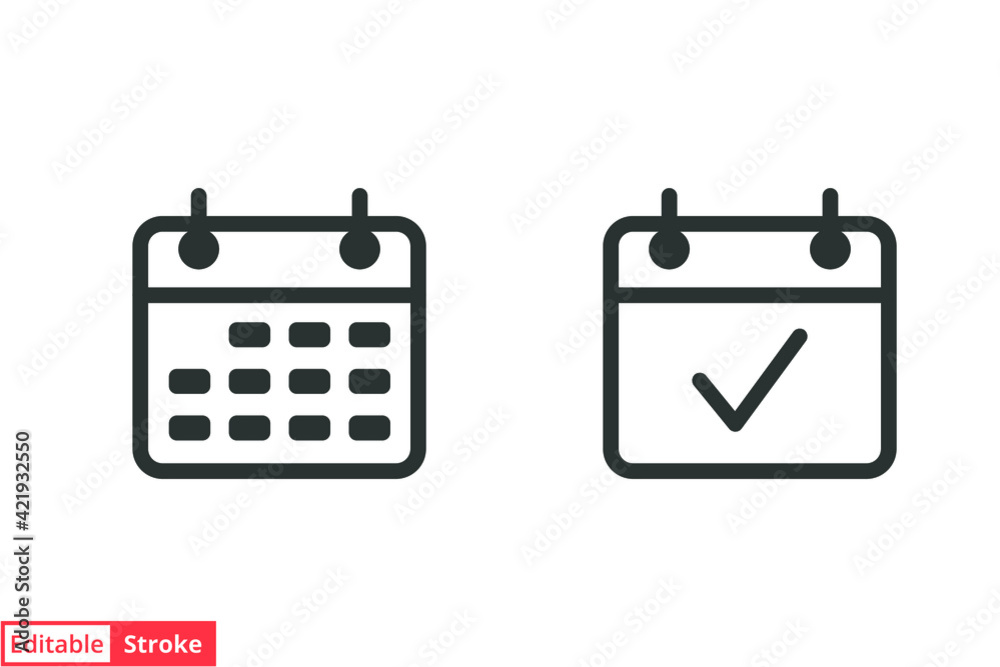 Calendar line icon. Simple outline style. Date, planner, pictogram, day ...