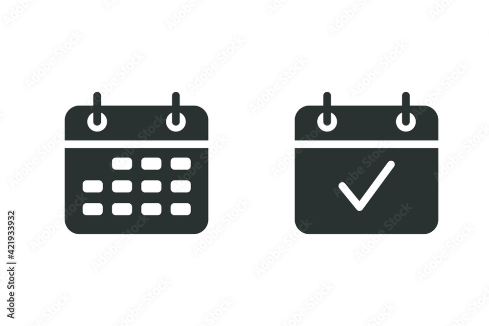Calendar glyph icon. Simple solid style. Date, planner, pictogram, day ...