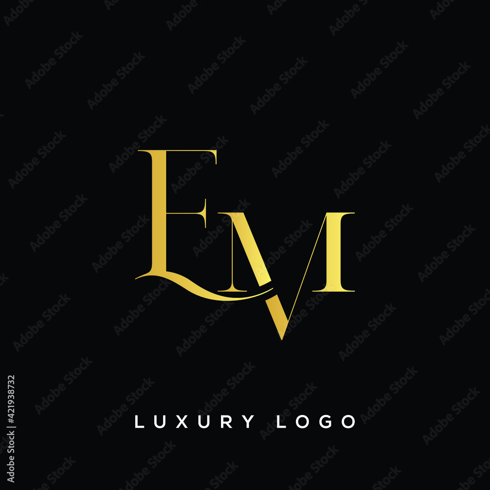 EM letter logo alphabet monogram icon symbol Stock Vector | Adobe Stock