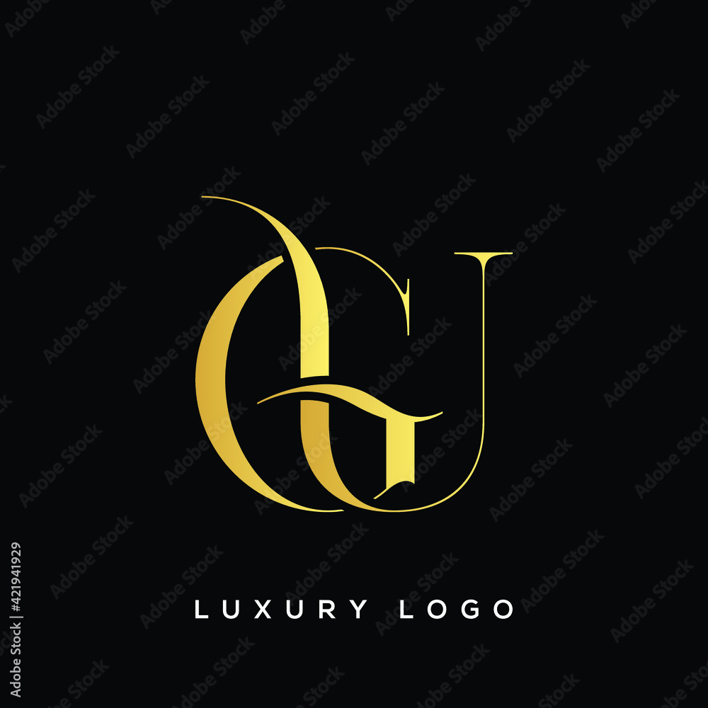 GU letter logo alphabet monogram icon symbol Stock Vector | Adobe Stock