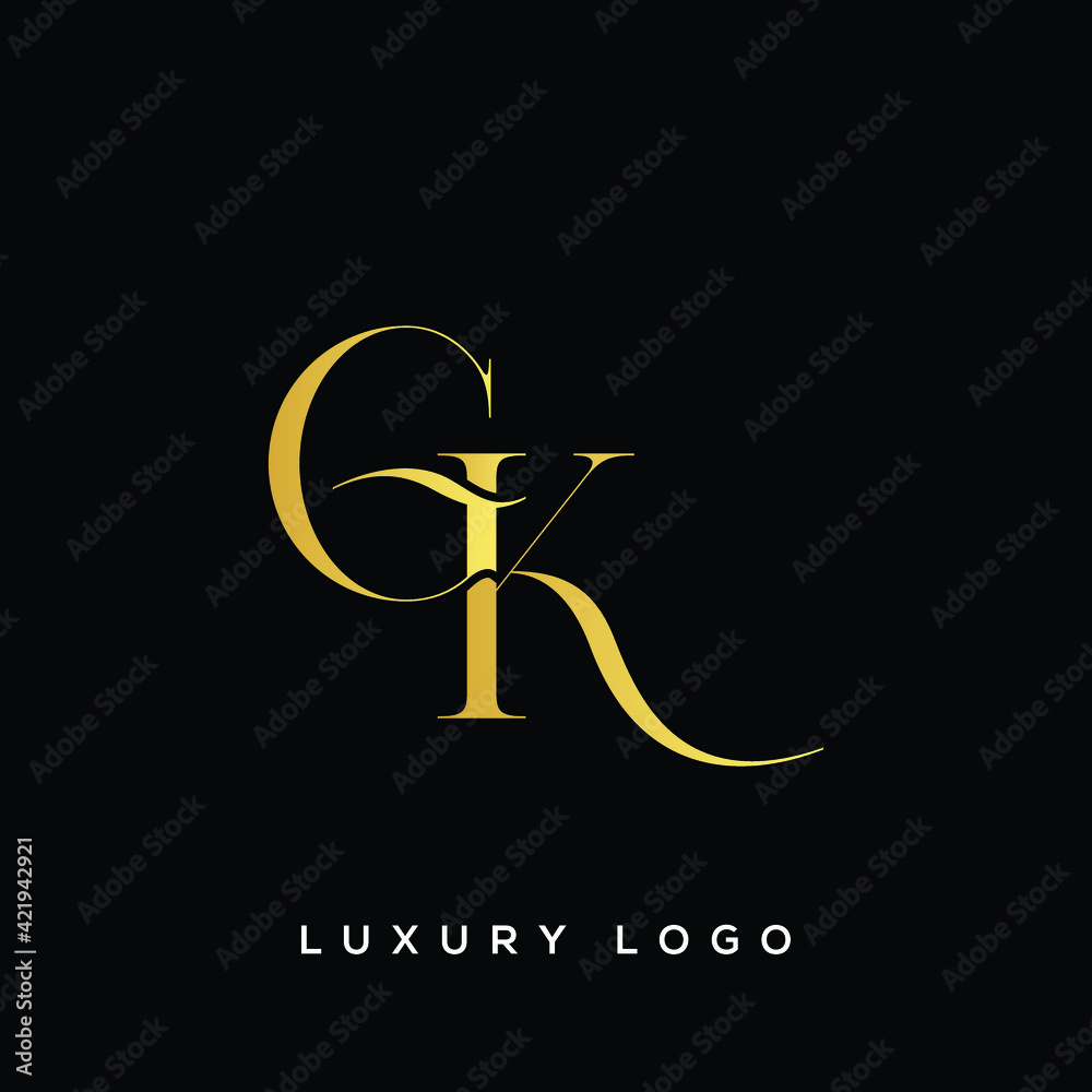 GK letter logo alphabet monogram icon symbol Stock Vector | Adobe Stock