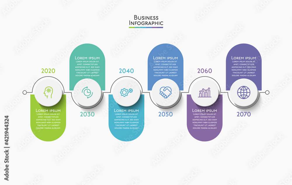 Business data visualization. timeline infographic icons designed for ...