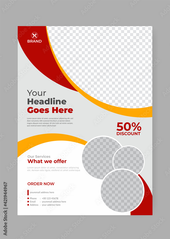 Restaurant food flyer design template 1 Stock Vector | Adobe Stock