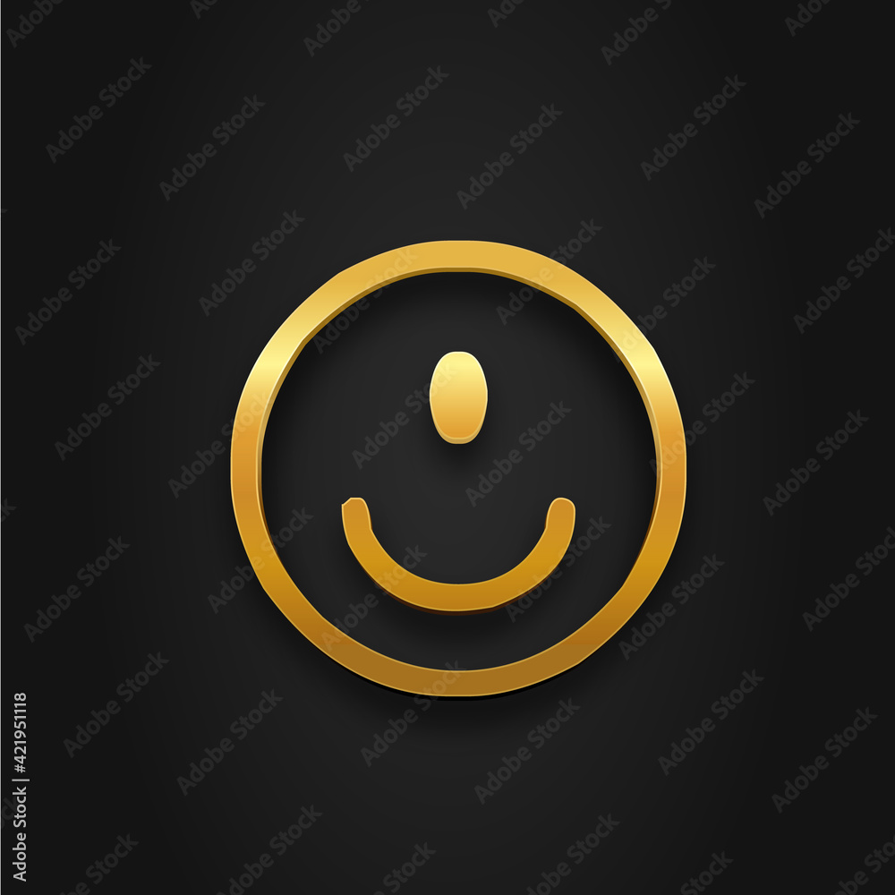 3D gold emoticon icons. Cartoon emoji. Vector emoticon Stock Vector ...