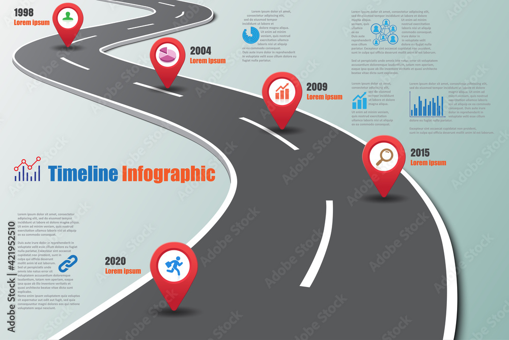 Business road map timeline infographic icons designed for abstract ...