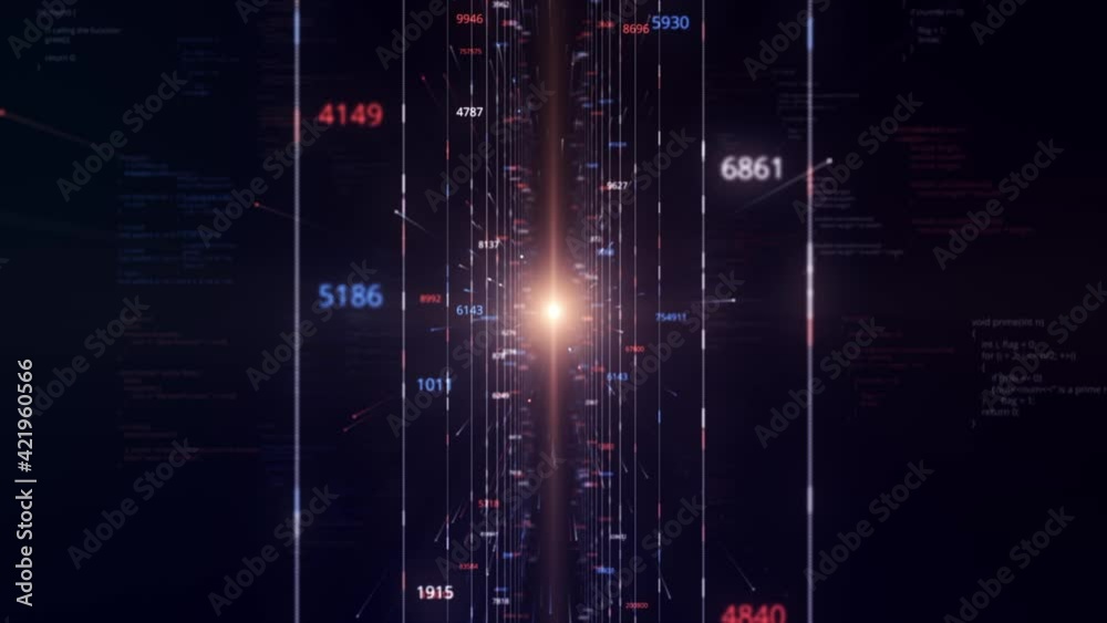 Motion graphics background with the visualization of a data center ...