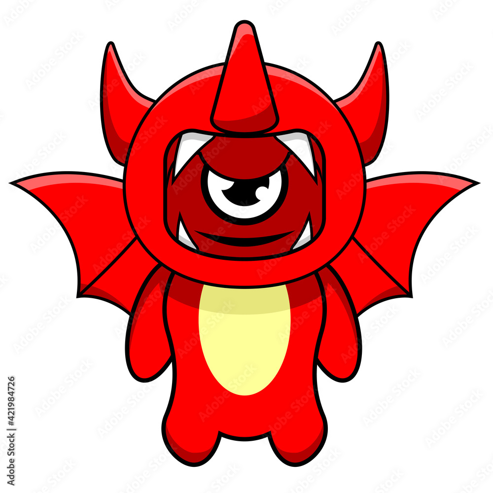 Cartoon illustration of the One Eye Demon Beast mascot Stock Vector ...