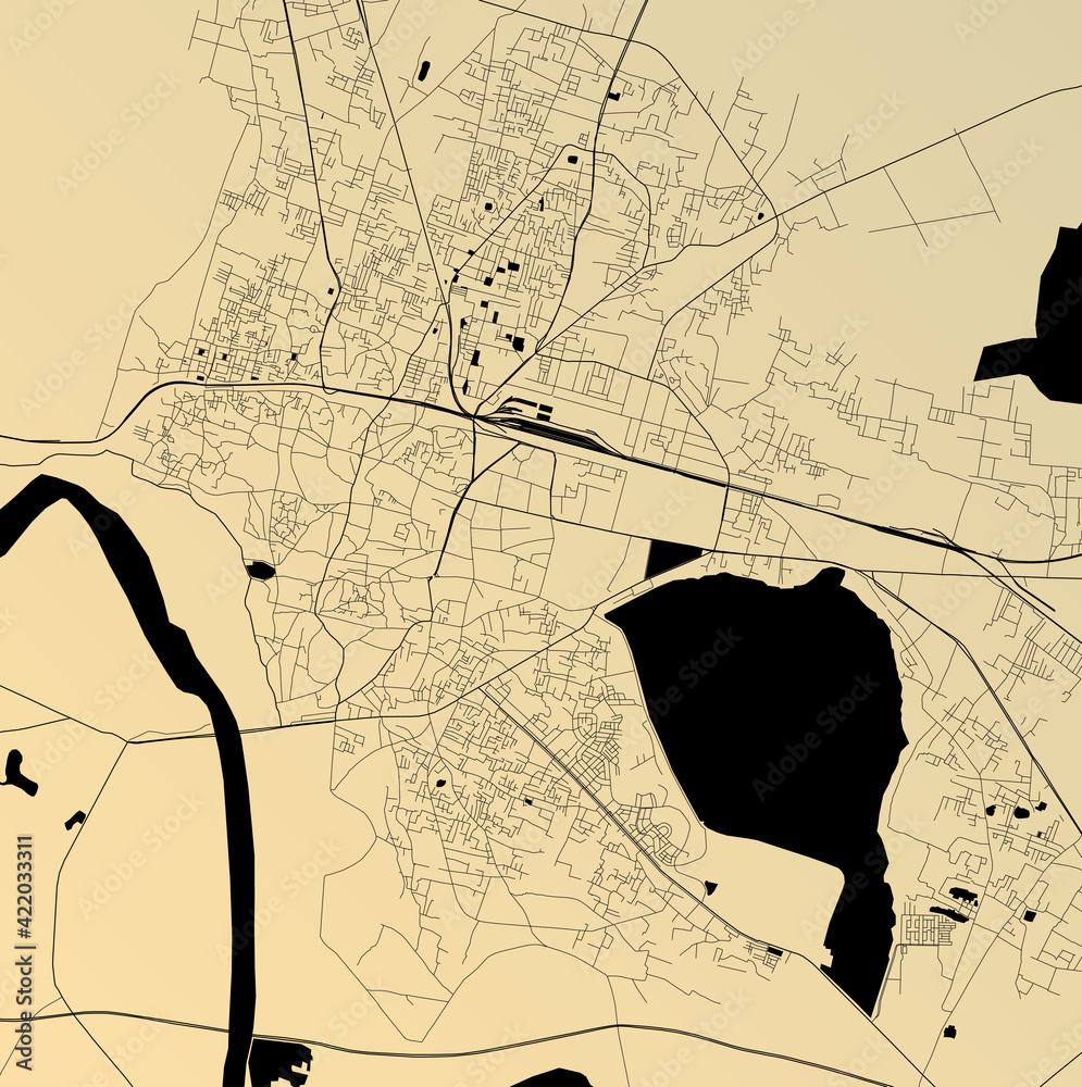 Gorakhpur, Uttar Pradesh, India - Urban vector city map with parks ...