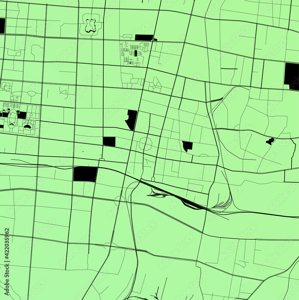 Zibo, Shandong, China - Urban vector city map with parks, rail and ...