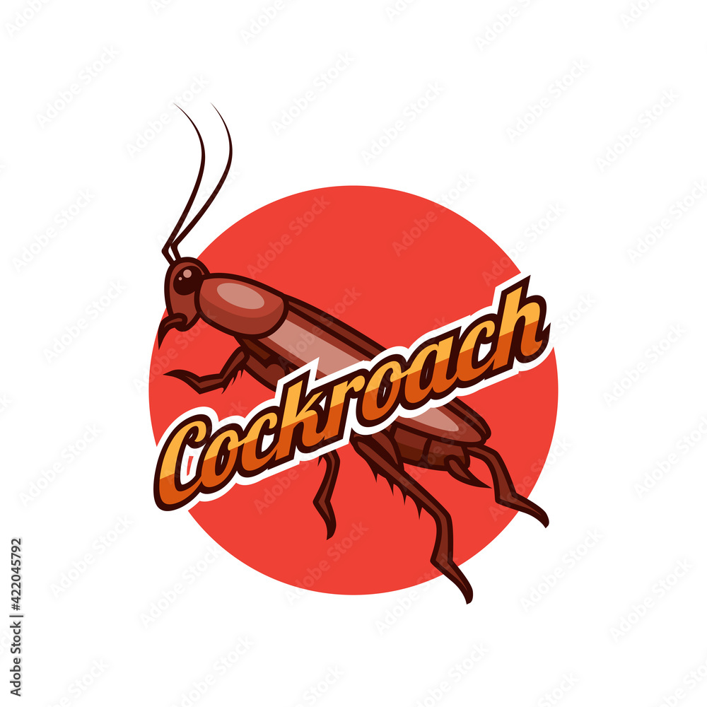 cockroach logo isolated on white background vector illustration Stock ...