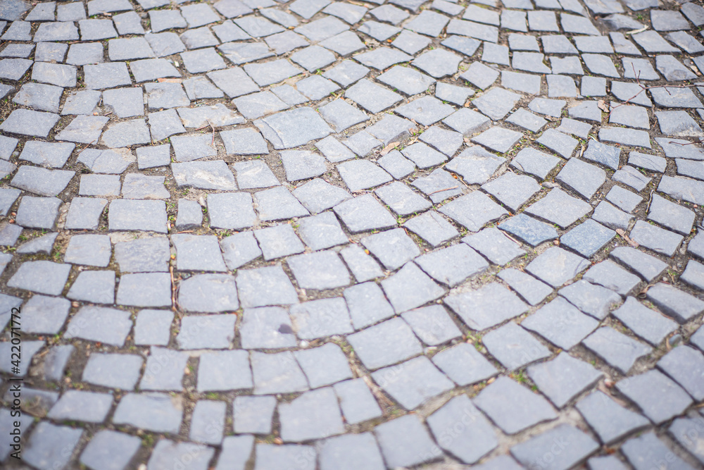 stone pavement texture, Old square stone tiles on the road and sidewalk ...