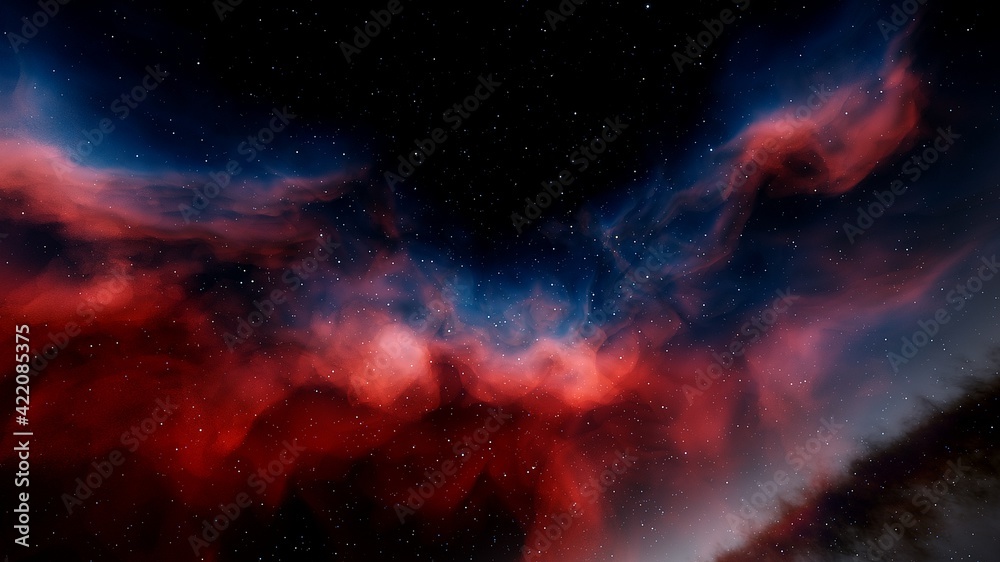 red-violet nebula in outer space, horsehead nebula, unusual colorful ...